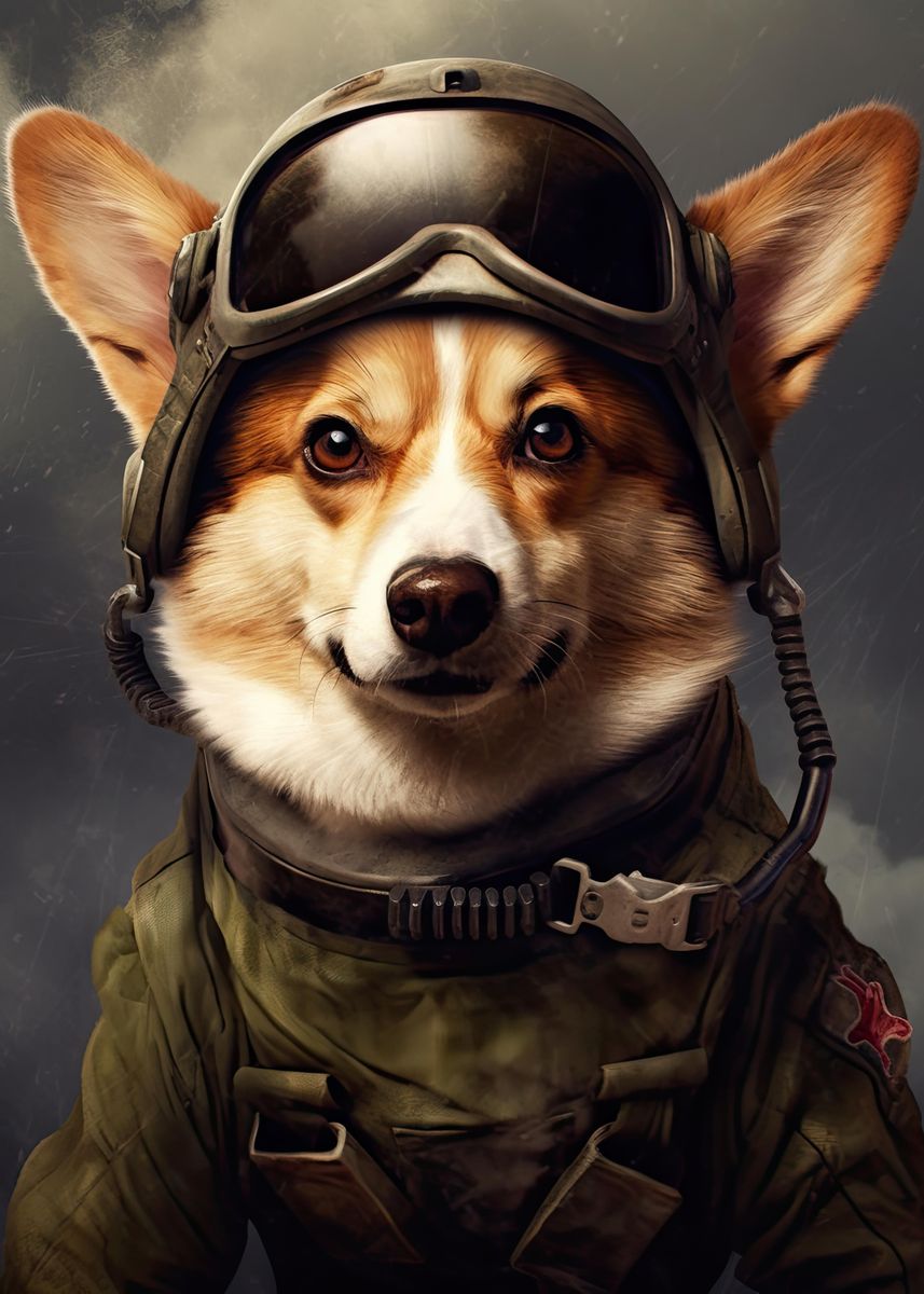 'Corgi Soldier' Poster, picture, metal print, paint by PetPrints | Displate