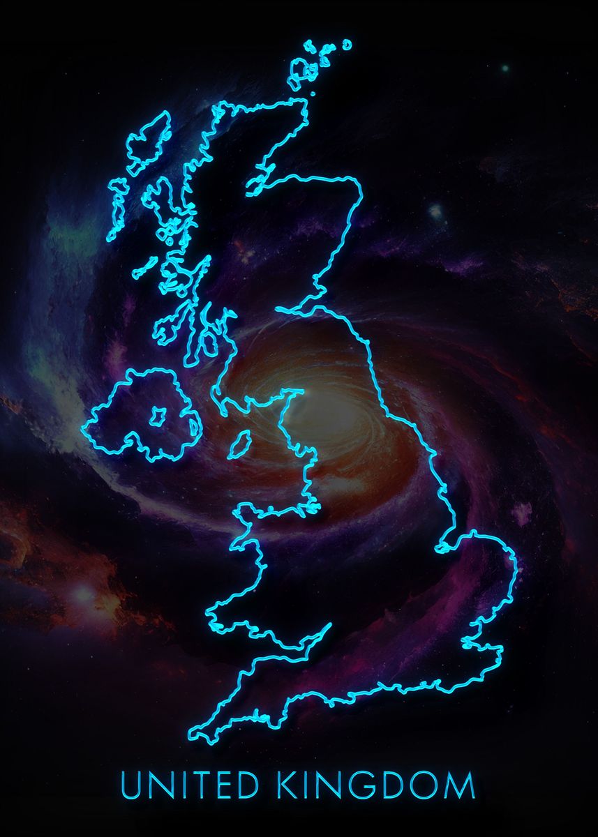 'UNITED KINGDOM Map' Poster, picture, metal print, paint by Vincent ...