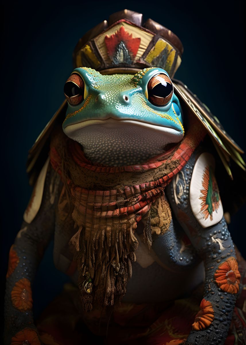 'Aztec Frog' Poster by Makadur | Displate