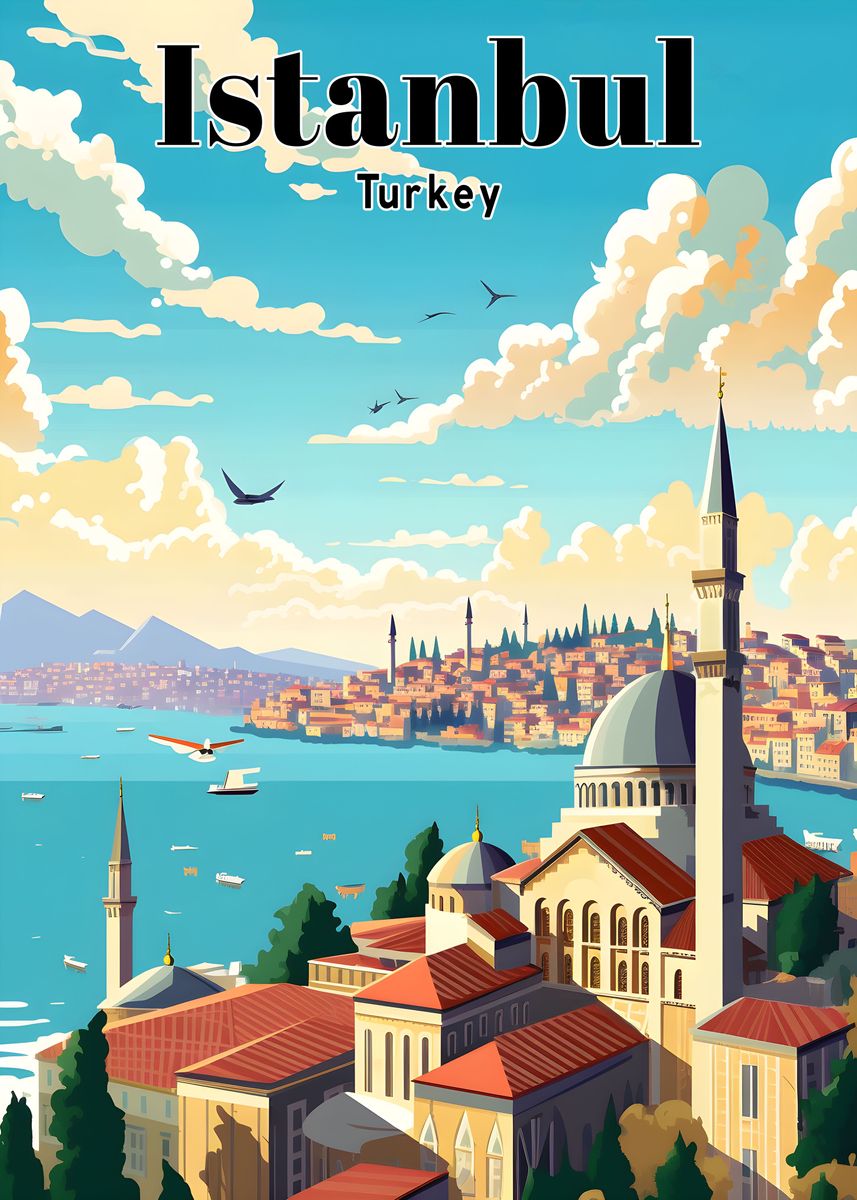 'Istanbul Turkey Travel' Poster, picture, metal print, paint by Khloi ...