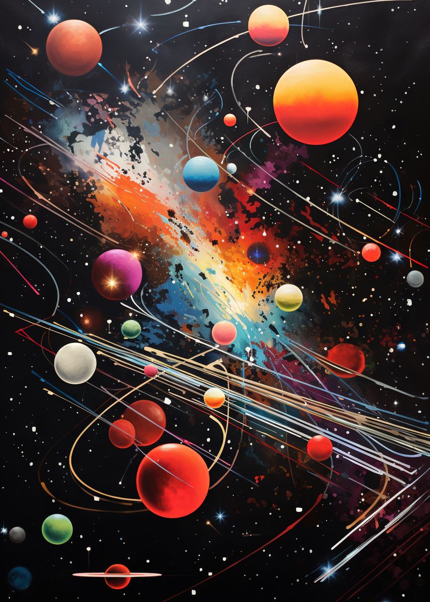 'Abstract Cosmic Energy' Poster, picture, metal print, paint by ...