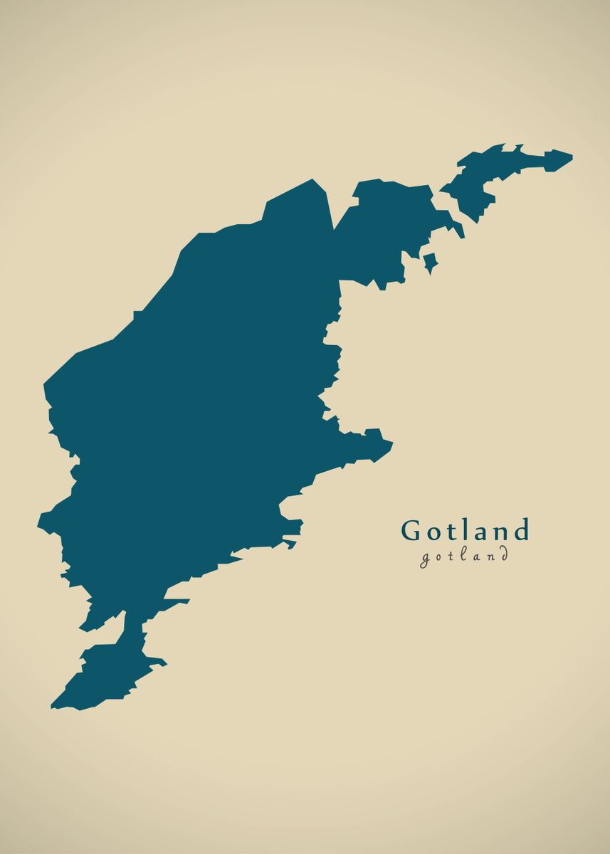 'Gotland county map' Poster, picture, metal print, paint by Ingo ...