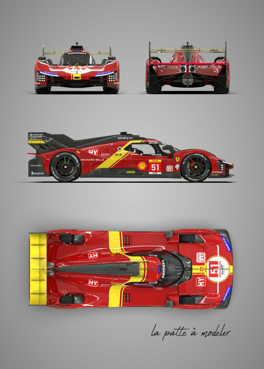 'Ferrari 499P 51' Poster, picture, metal print, paint by ...