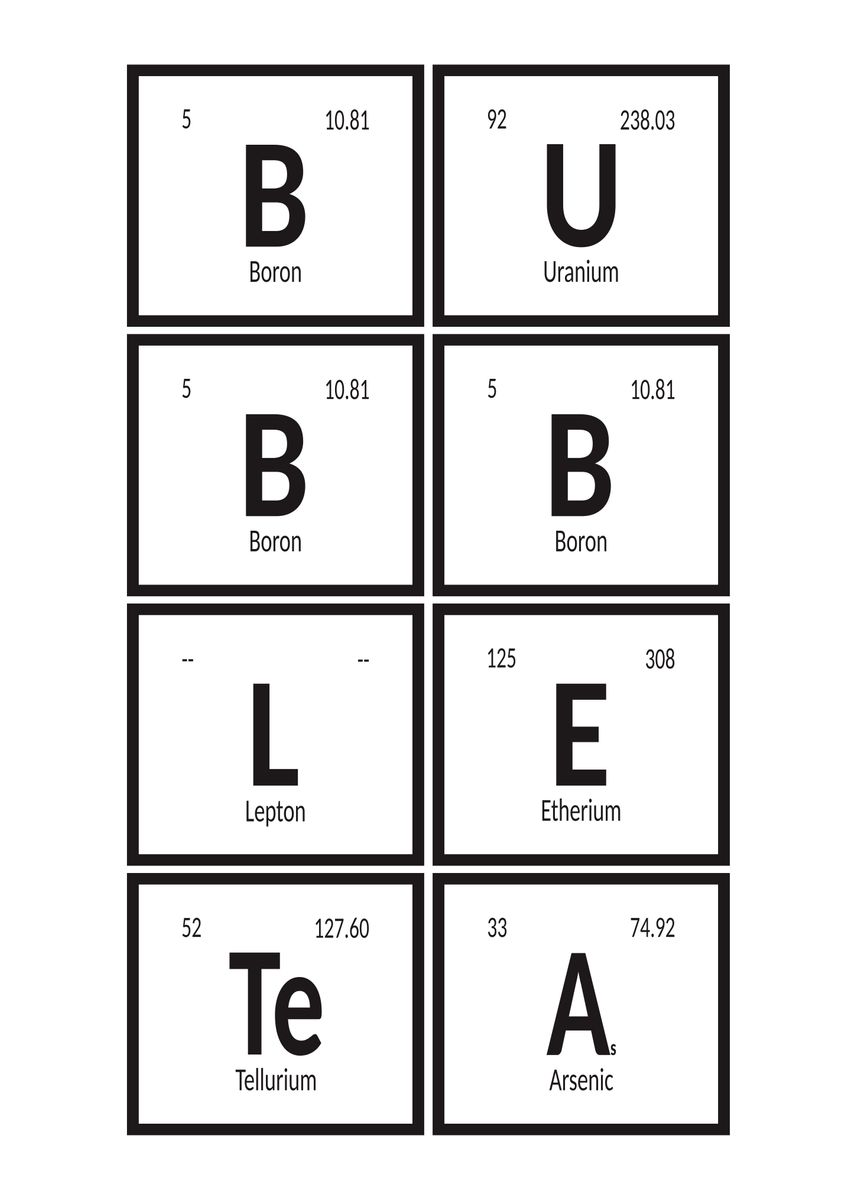'Bubble Tea Elements' Poster, picture, metal print, paint by Maozva ...