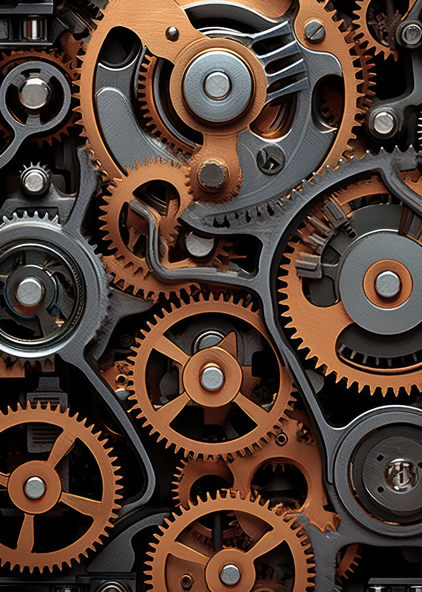 'Metallic Gear Symphony' Poster, picture, metal print, paint by ...