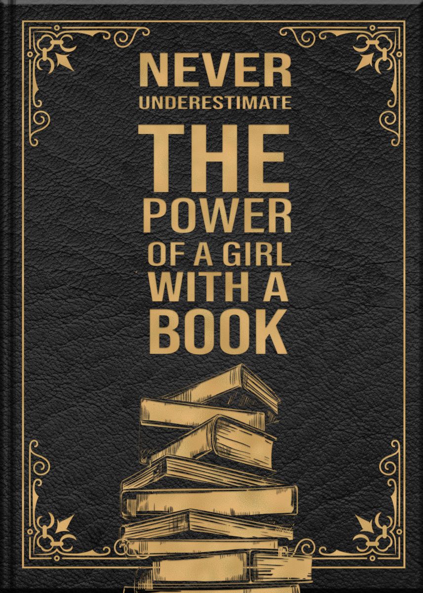'The power of book and girl' Poster, picture, metal print, paint by ...