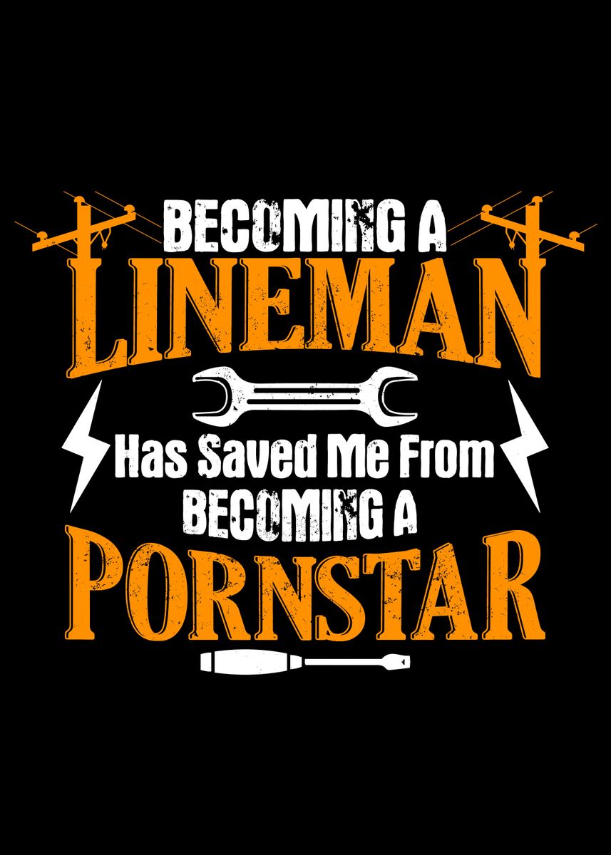 'Electric Cable Lineman' Poster, picture, metal print, paint by ...