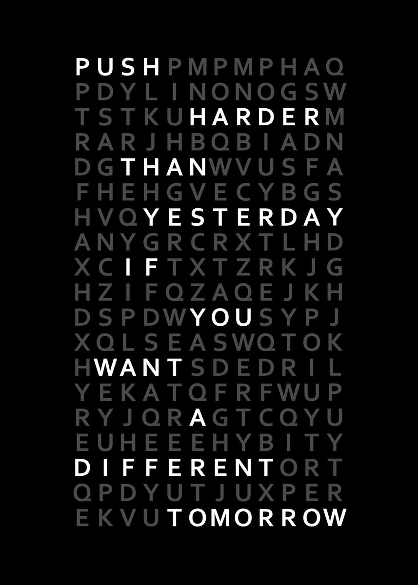 'Push harder' Poster by Kaly Prints | Displate