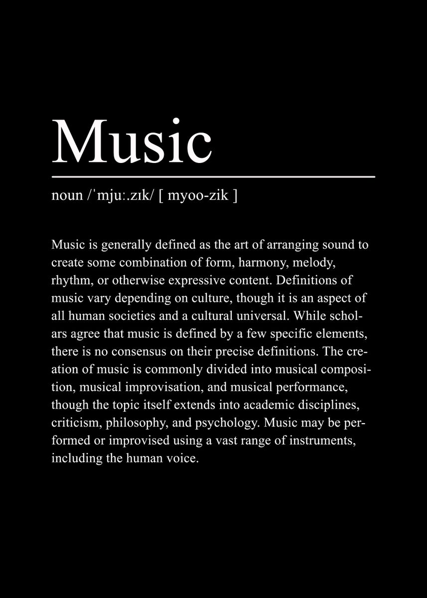 'Music Meaning' Poster, picture, metal print, paint by Luna Studio ...