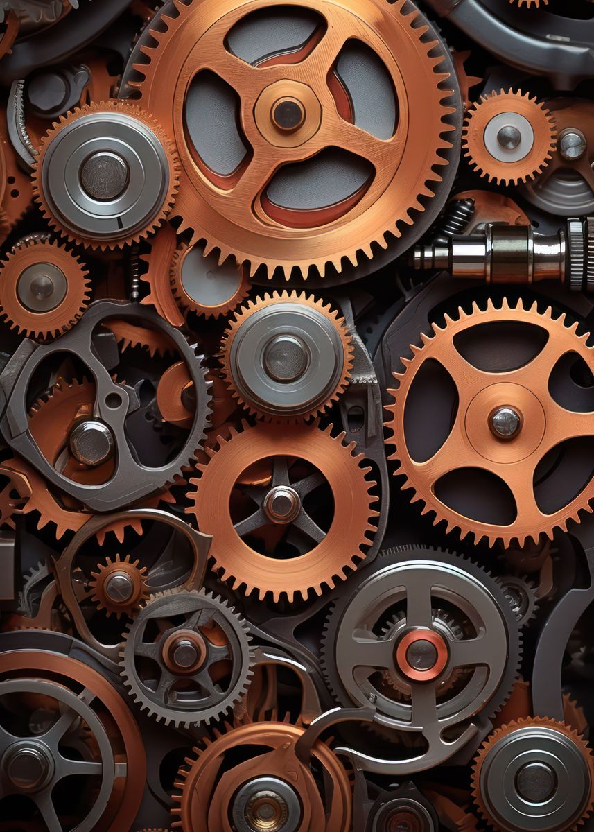 'Metallic Gear Symphony' Poster, picture, metal print, paint by ...