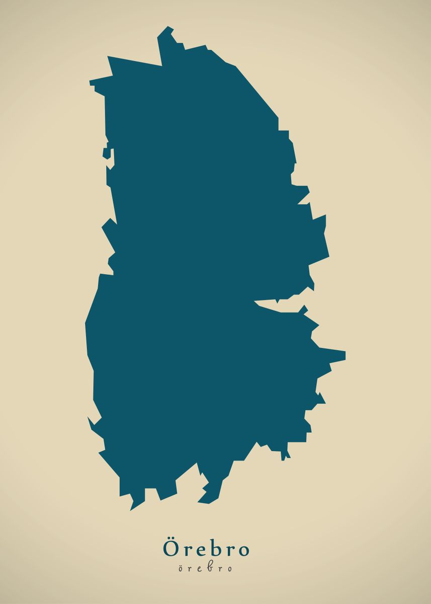 'Orebro county map' Poster by Ingo Menhard | Displate