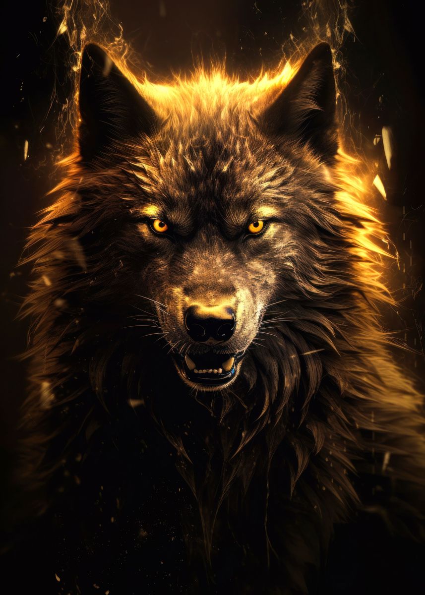 'unleashed black wolf' Poster, picture, metal print, paint by Adel S ...