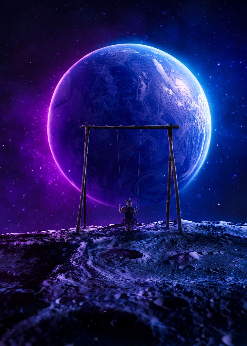 'Moon Swing' Poster, picture, metal print, paint by Harel Concepts ...