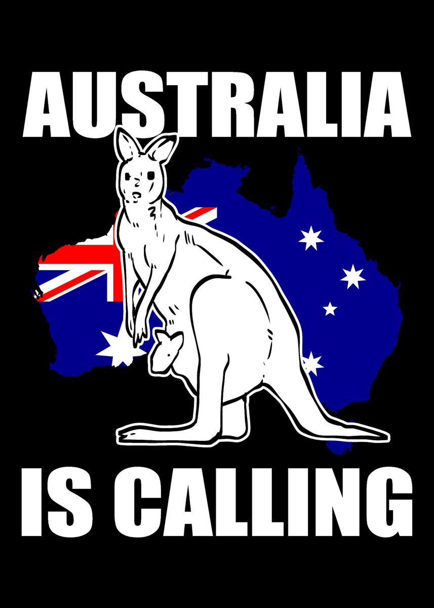 'Australia is Calling Trave' Poster, picture, metal print, paint by ...