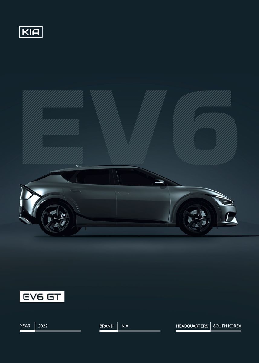 'Kia EV6 GT 2022' Poster by Basues | Displate
