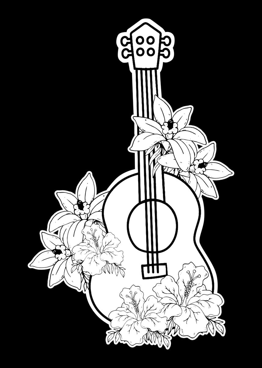 'Ukulele Uke Flowers' Poster by CrazySquirrel | Displate