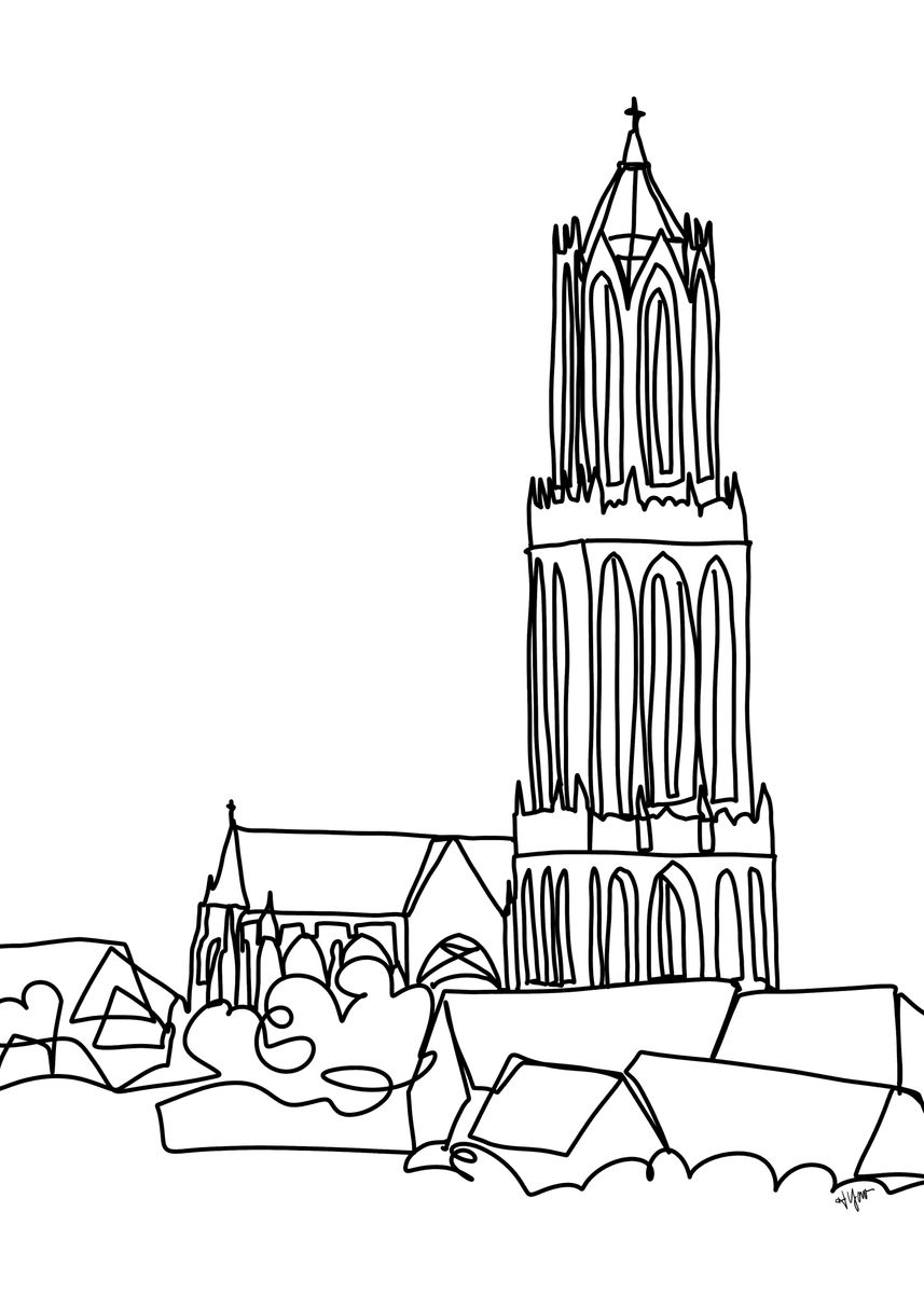 'Dom Tower The Netherlands' Poster, picture, metal print, paint by ...