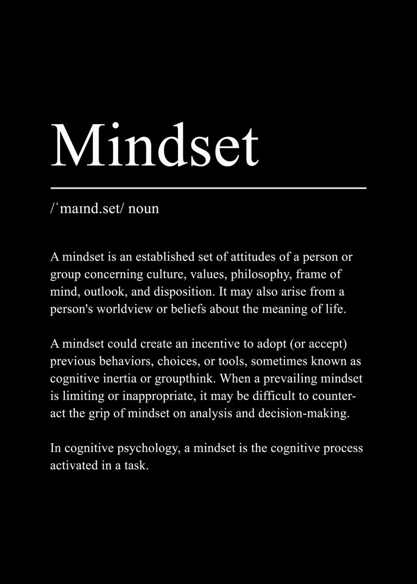 'Mindset Meaning' Poster, picture, metal print, paint by Luna Studio ...