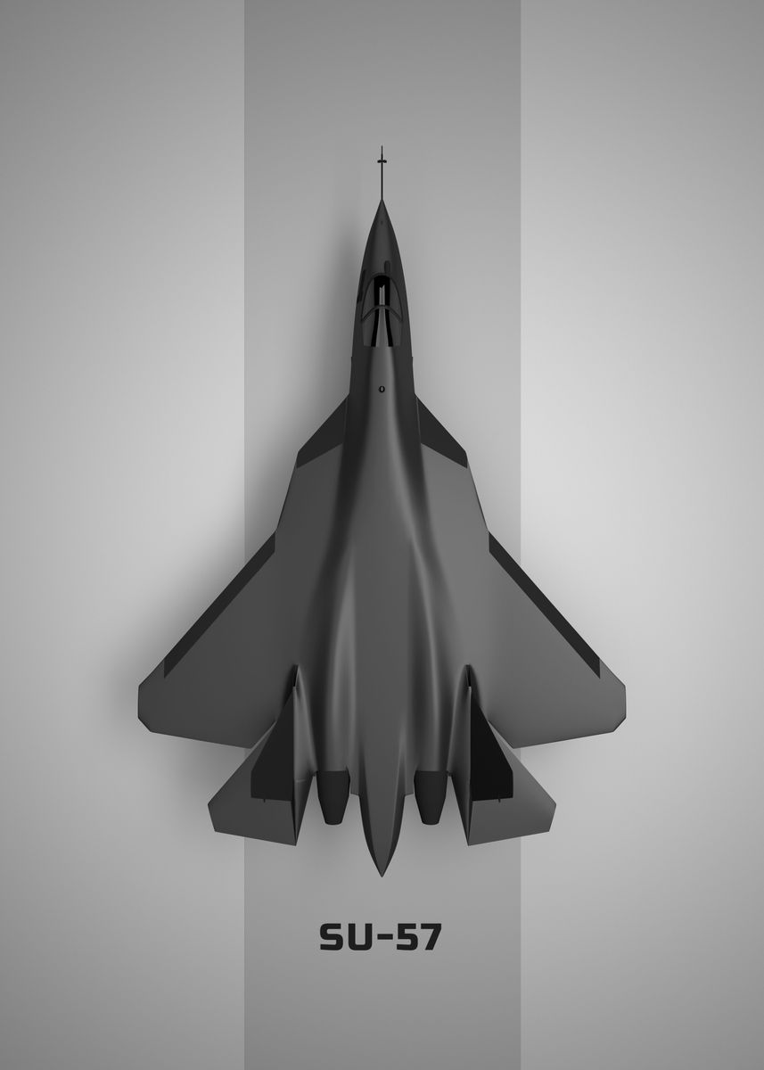 'Sukhoi SU 57 T50' Poster, picture, metal print, paint by 21 MXM | Displate