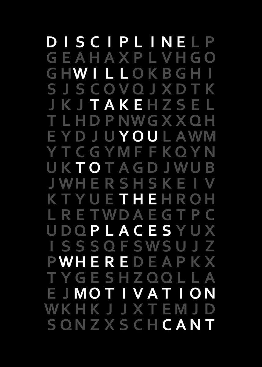 'Discipline' Poster by Kaly Prints | Displate