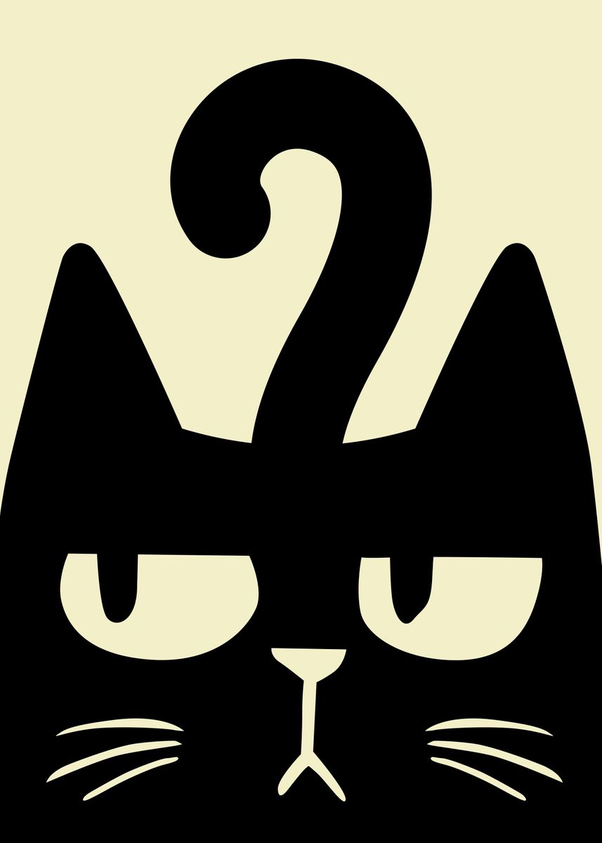 'Frown Cat' Poster, picture, metal print, paint by Muezzahero | Displate