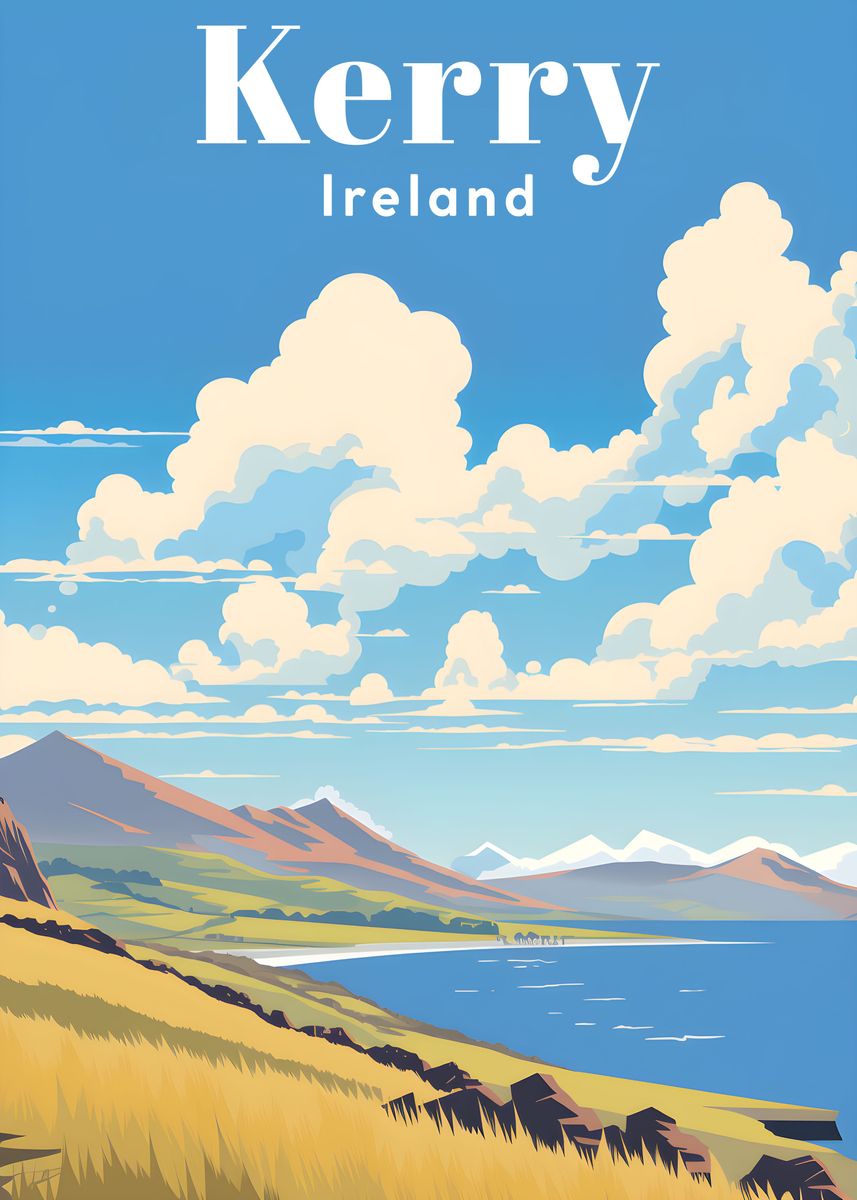 'Kerry Ireland Travel' Poster, picture, metal print, paint by Khloi ...