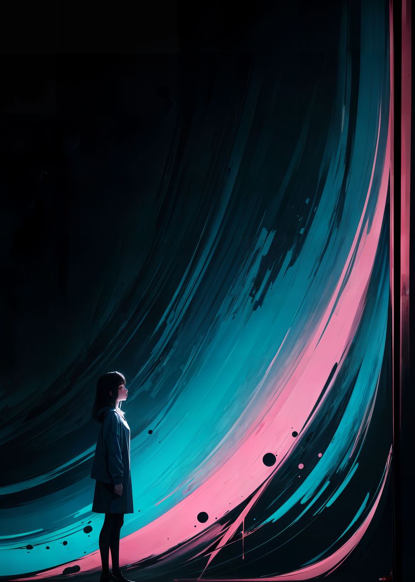 'Lonely Girl Abstract' Poster, picture, metal print, paint by Ruzerin ...