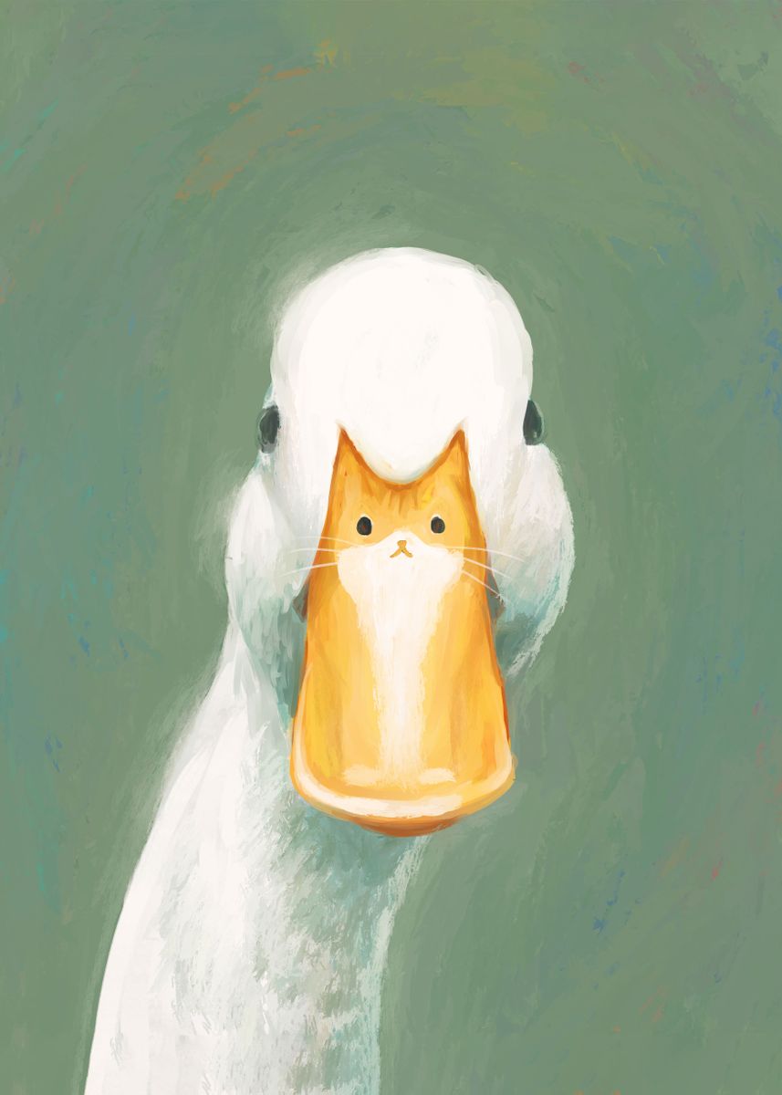 'gato en pato' Poster by Zulfikri Mokoagow | Displate