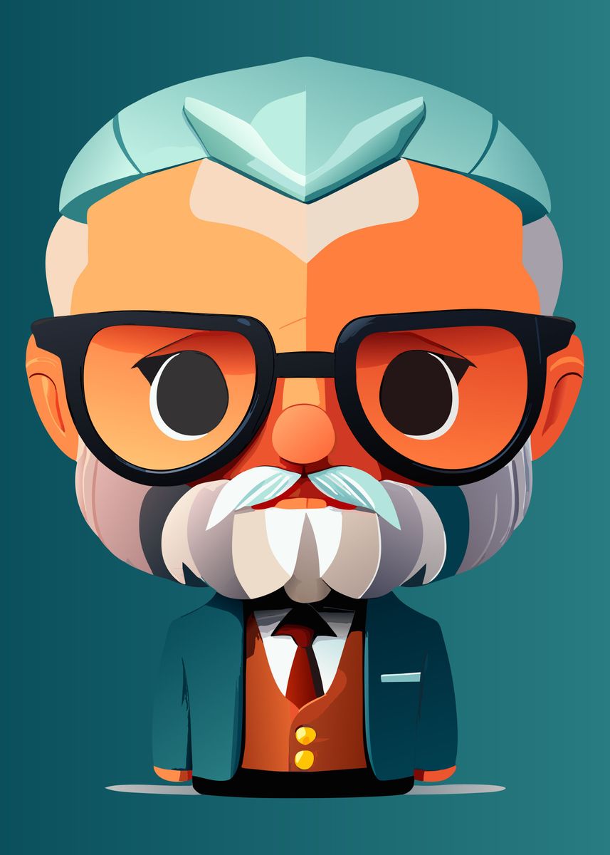 'Toy Head cute scientist' Poster, picture, metal print, paint by K L S ...
