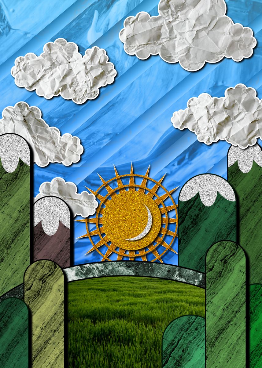 'Landscape Mixed Media 4' Poster, picture, metal print, paint by Holy ...