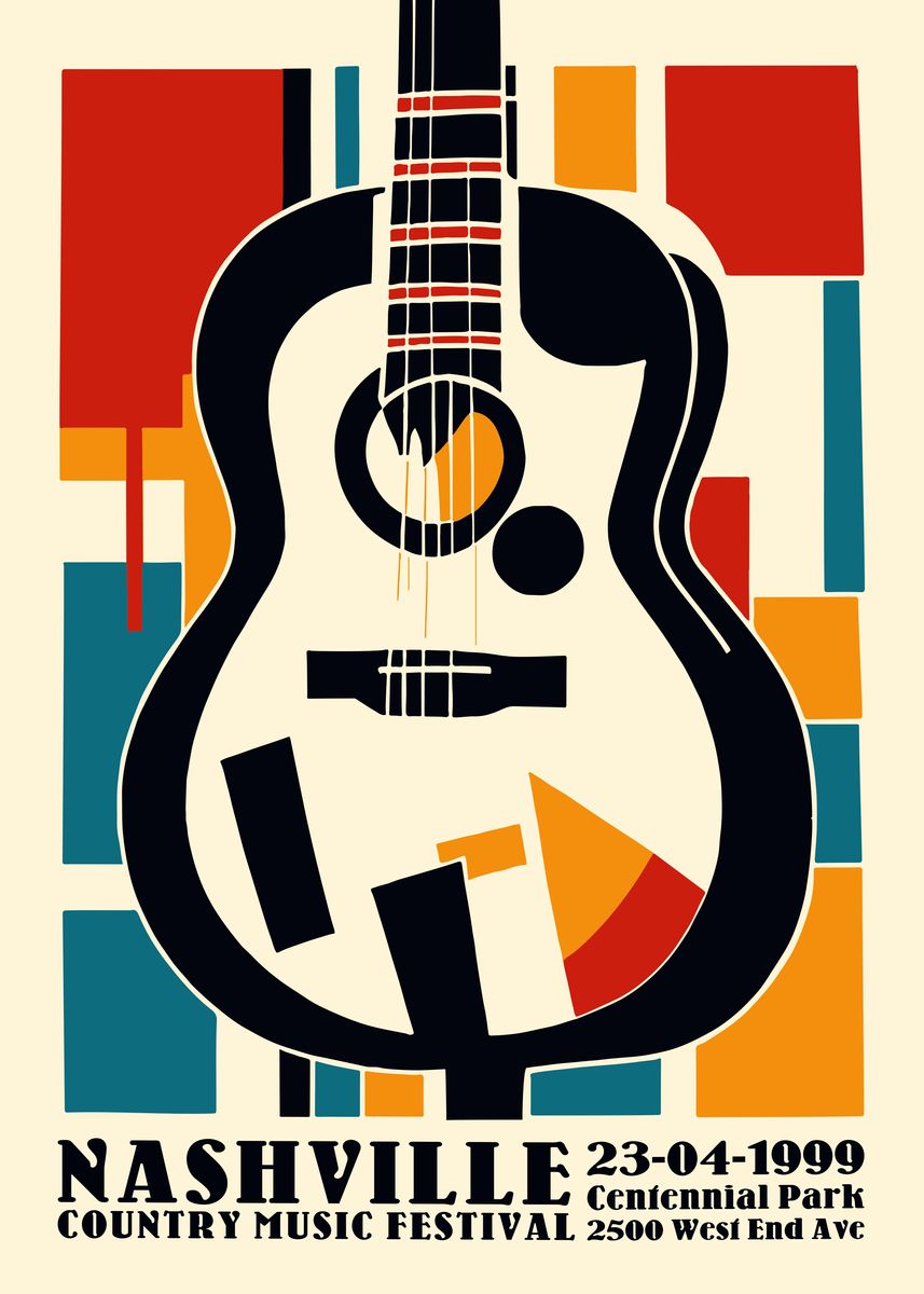 'Nashville Country Music' Poster by BluePinkPanther | Displate