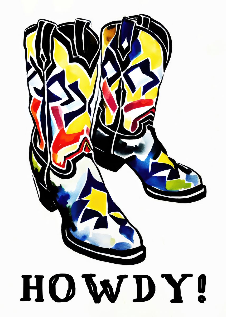 'Howdy Poster' Poster, picture, metal print, paint by BluePinkPanther ...