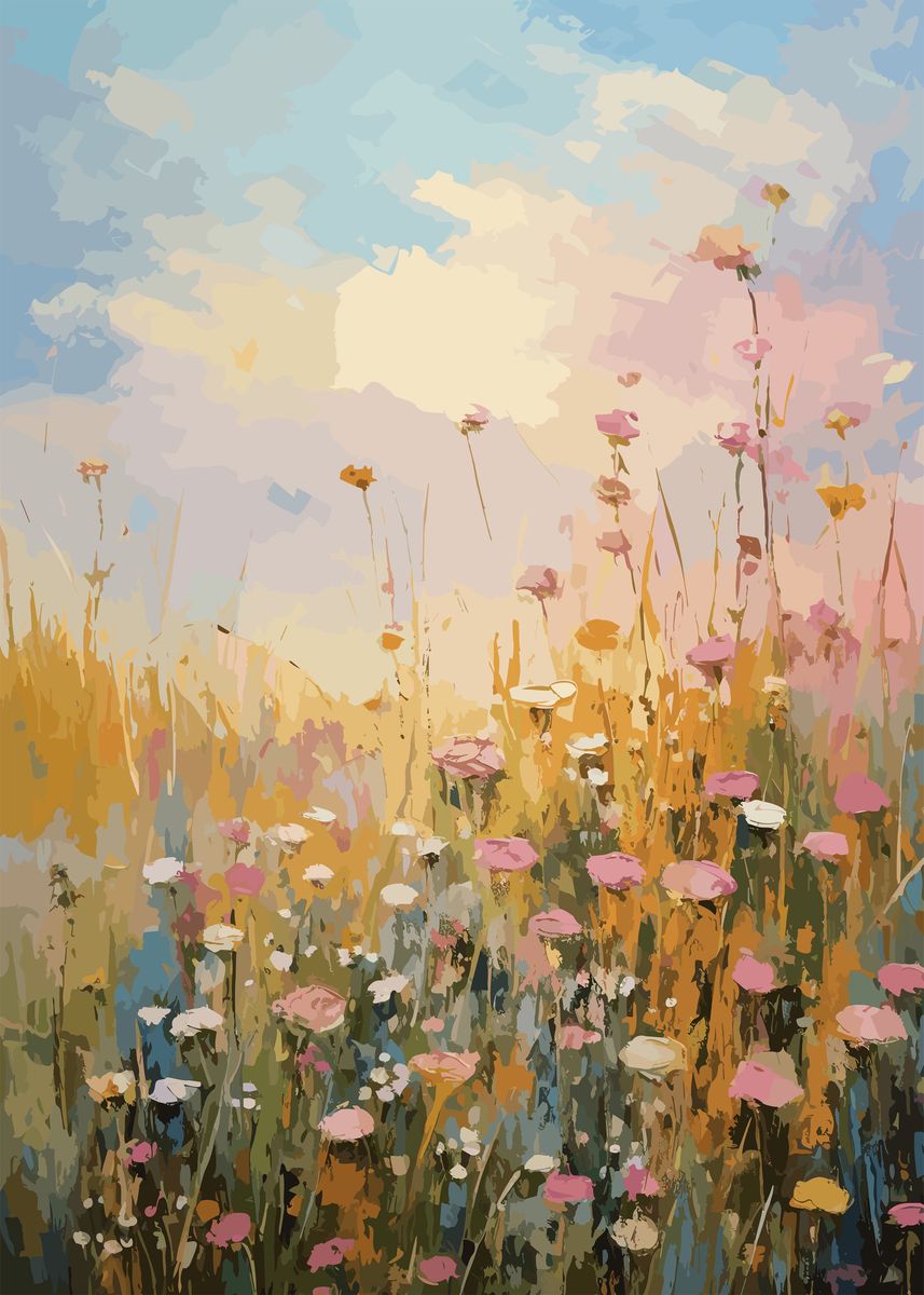 'Meadow' Poster, picture, metal print, paint by Cool Worker | Displate