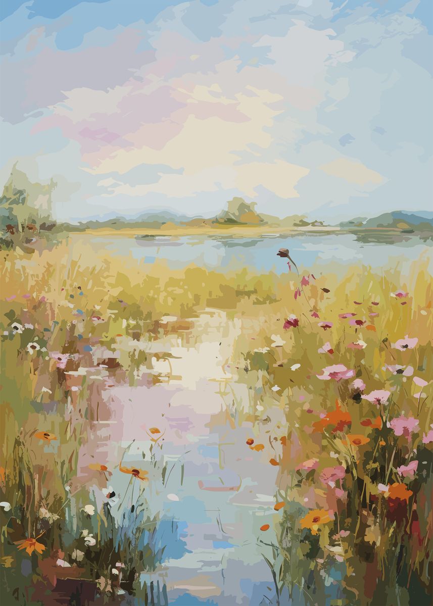 'Meadow' Poster, picture, metal print, paint by Cool Worker | Displate