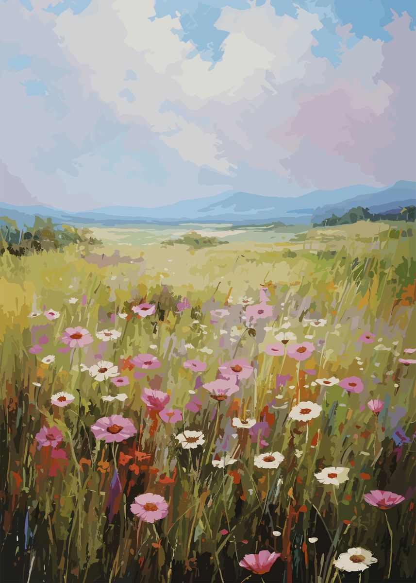 'Meadow' Poster, picture, metal print, paint by Cool Worker | Displate