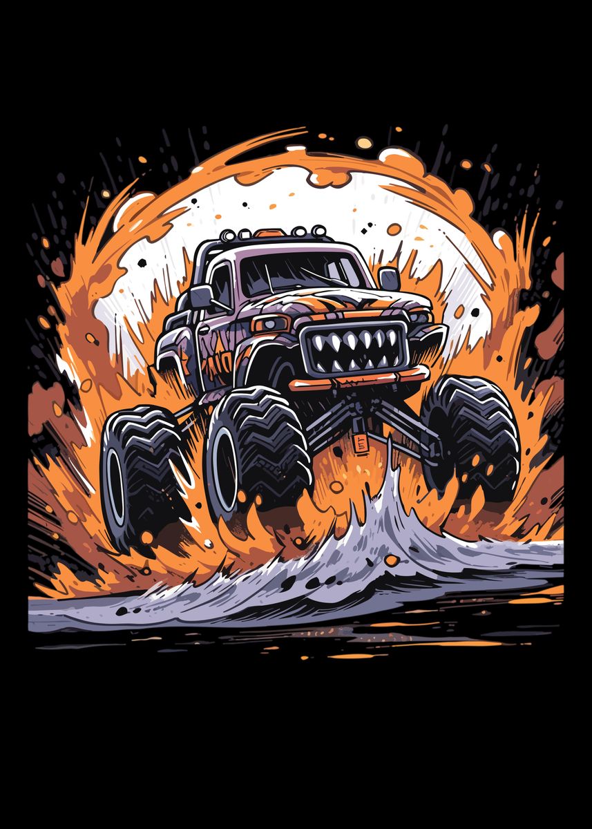 'Monster Truck' Poster by Steven Zimmer | Displate