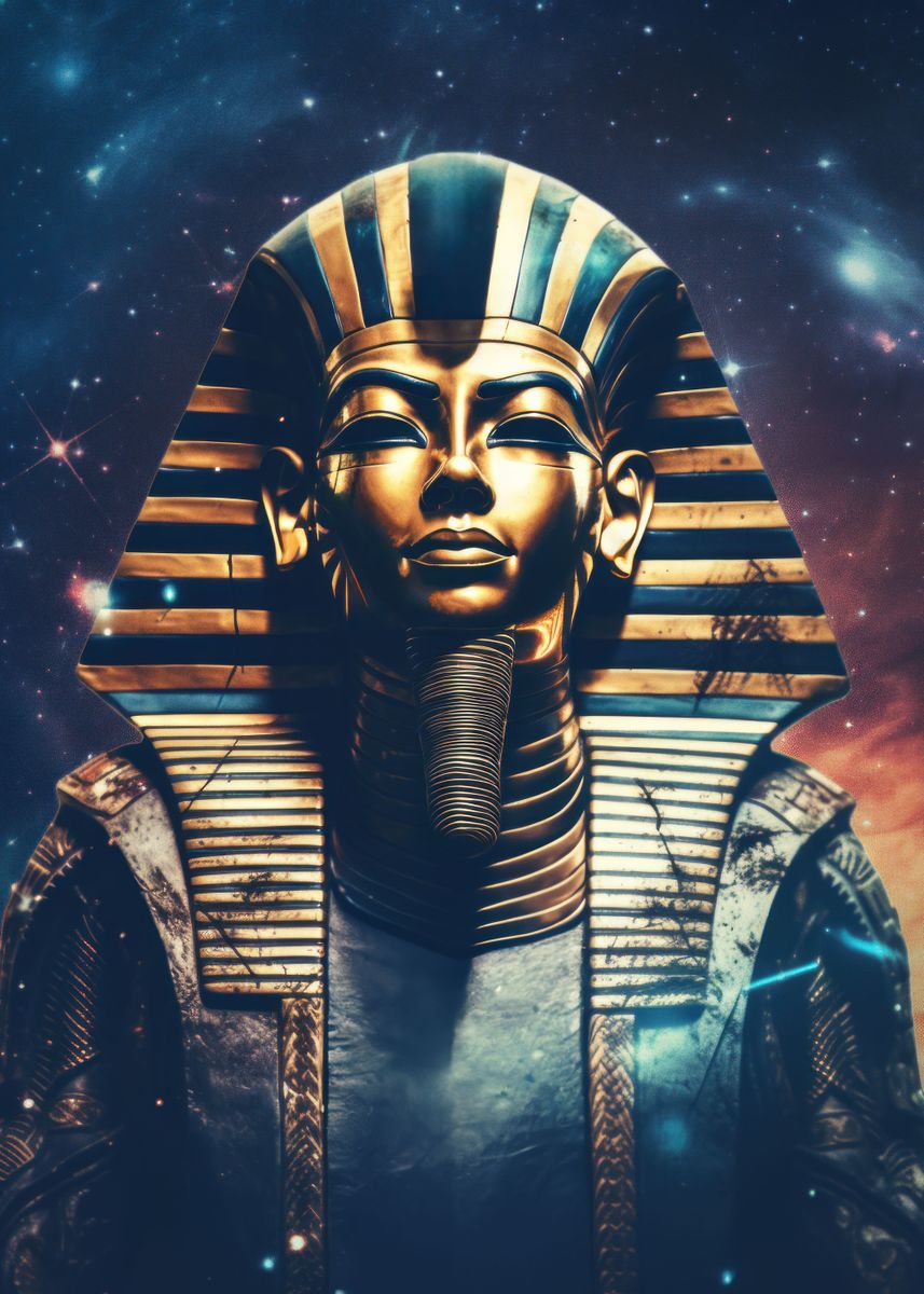 'Cosmic Egyptian Pharaoh' Poster, picture, metal print, paint by ...