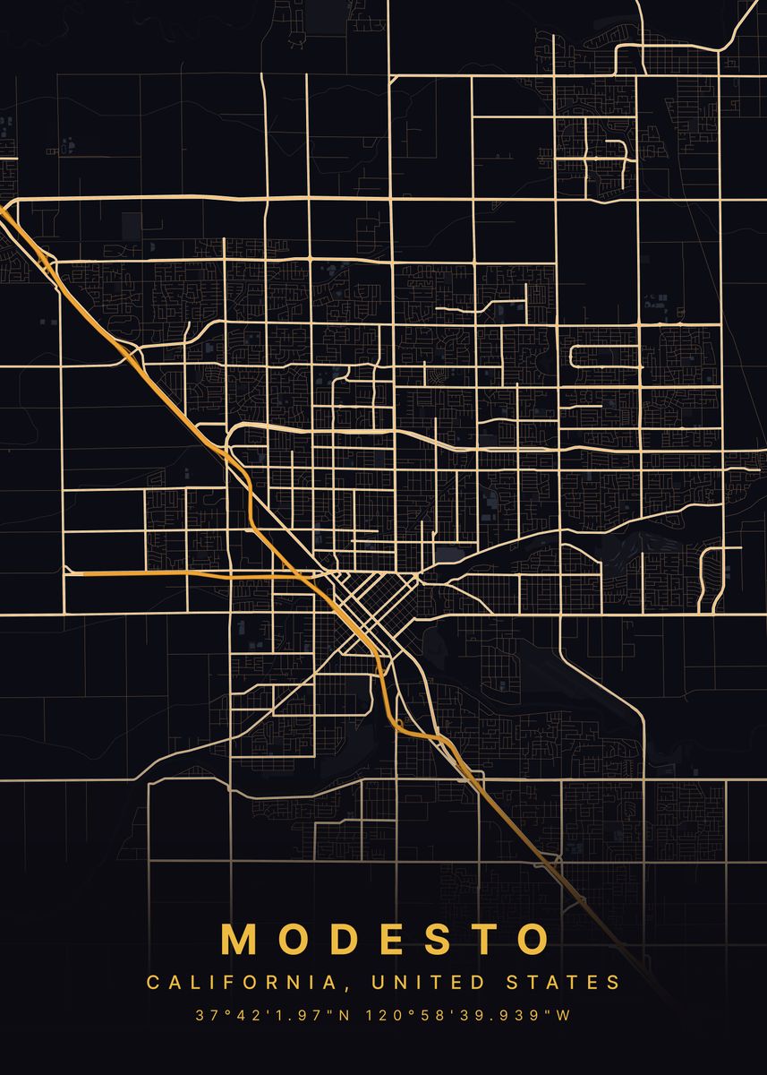 'Modesto California USA' Poster by Kemi Solaja | Displate