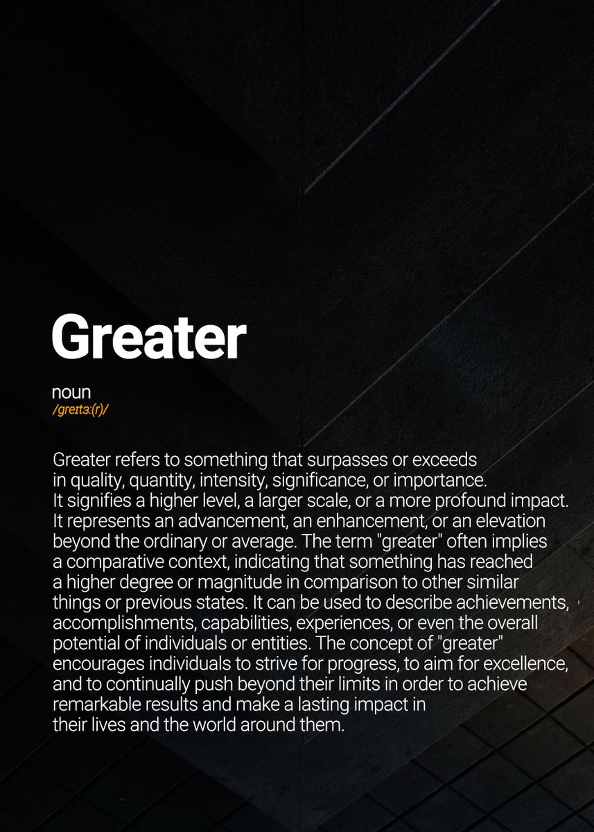 'Greater' Poster, picture, metal print, paint by Mr Penguin | Displate