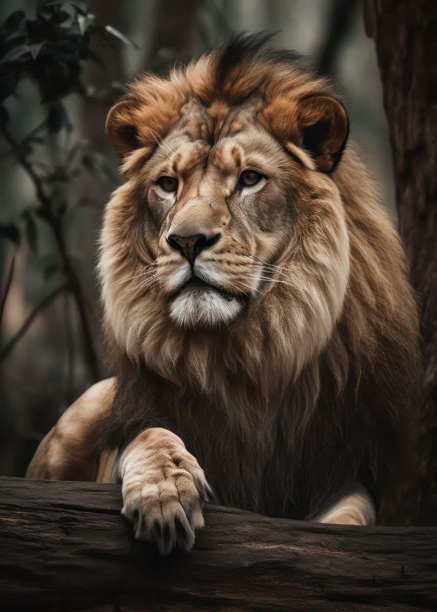 'Proud lion' Poster, picture, metal print, paint by Zooscape Wildlife ...