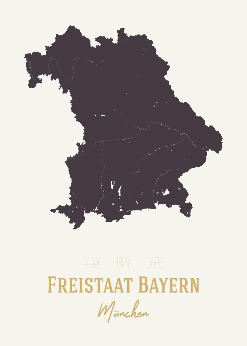 'Freistaat Bayern Bavaria' Poster, picture, metal print, paint by ...