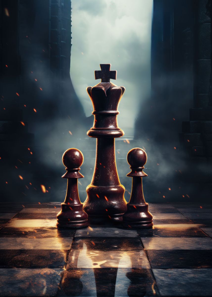 'The King And His Pawns' Poster, picture, metal print, paint by ...