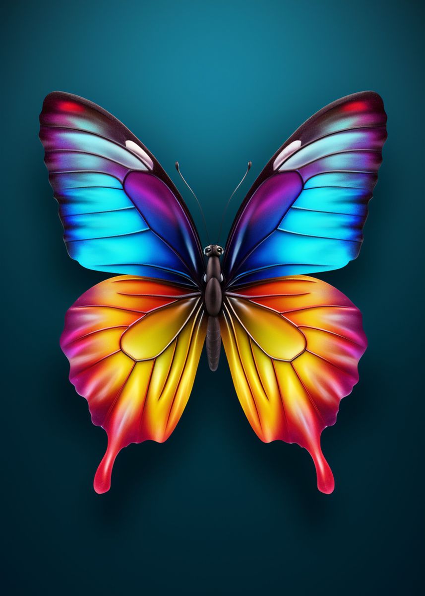 'Butterfly' Poster, picture, metal print, paint by Beata Tabak | Displate