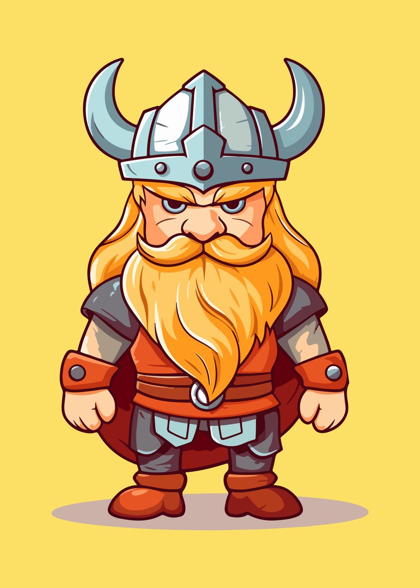 'Cartoon viking character' Poster, picture, metal print, paint by noer ...