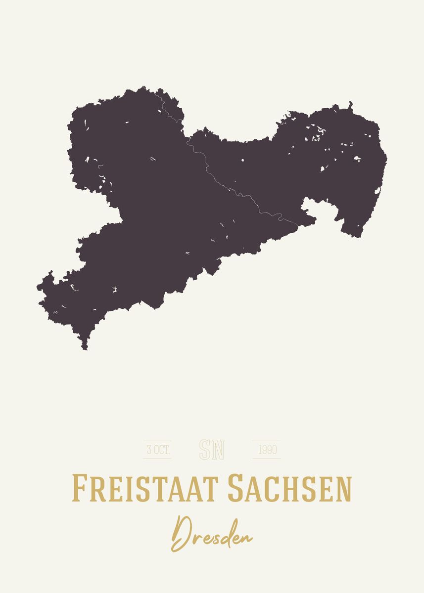 'Freistaat Sachsen Germany' Poster, picture, metal print, paint by ...