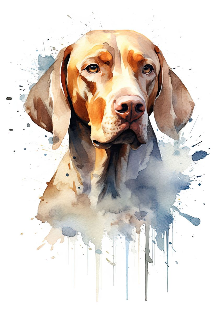 'watercolor plott dog' Poster, picture, metal print, paint by Mappingz | Displate