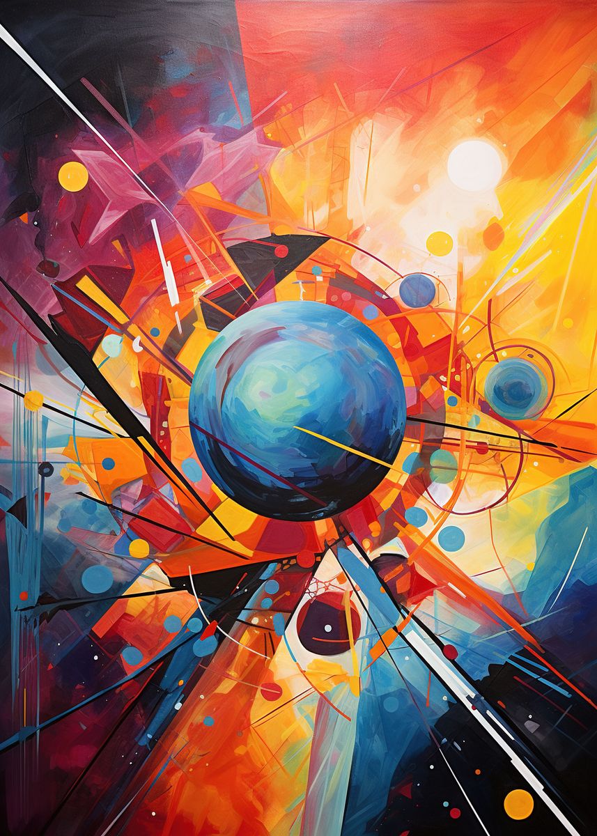 'Abstract Supernova Burst' Poster, picture, metal print, paint by ...