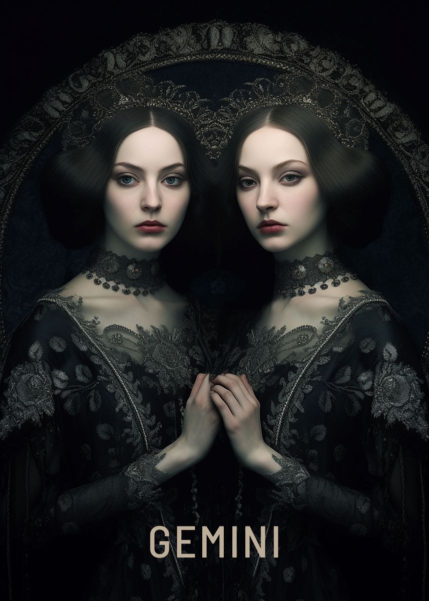 'Gemini Women Gothic' Poster, picture, metal print, paint by West Kast ...