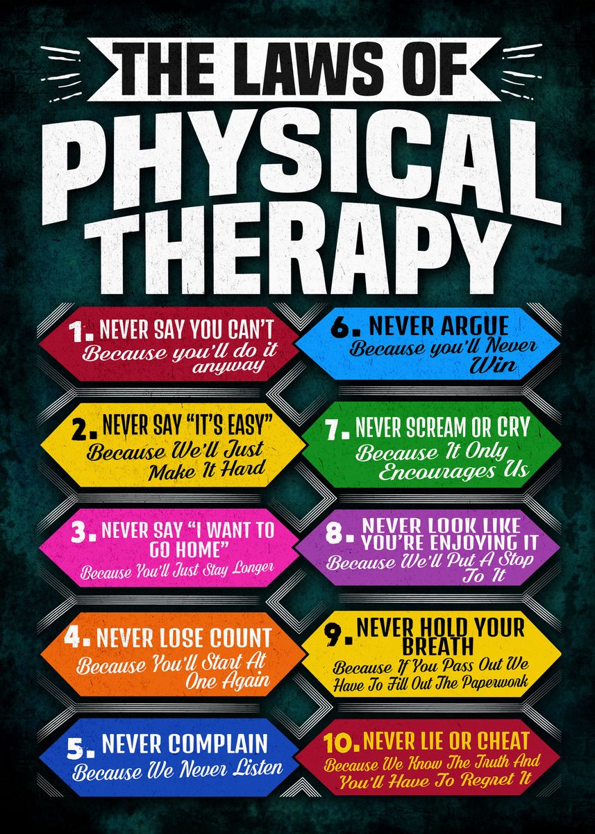 'Laws Of Physical Therapy' Poster by Chase Buckler | Displate