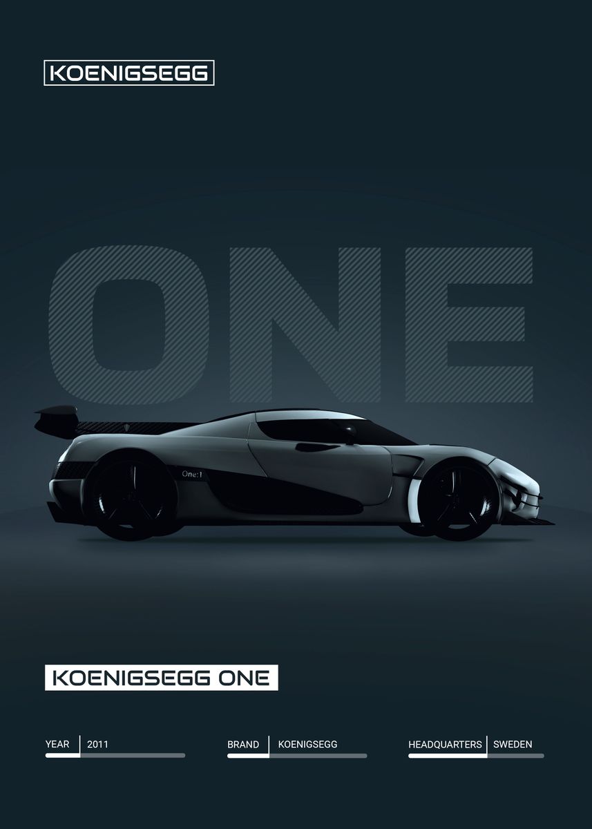 'Koenigsegg One' Poster, picture, metal print, paint by Basues | Displate